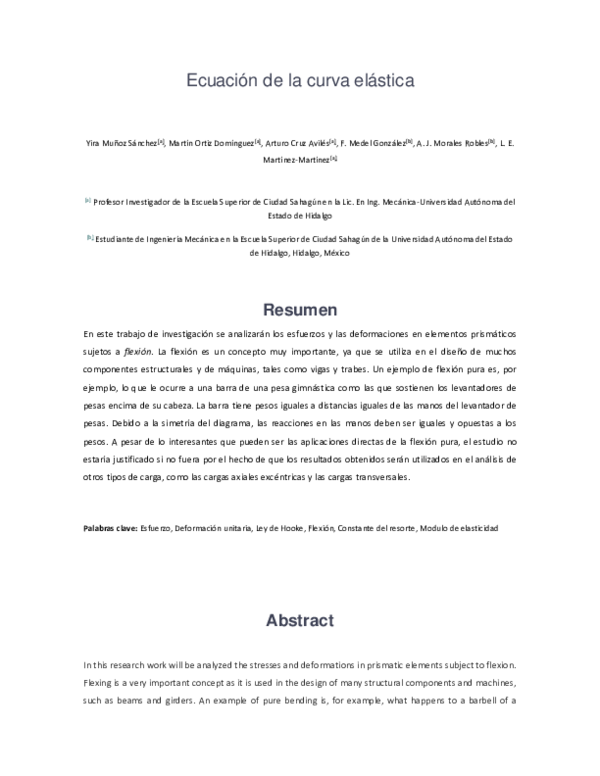 (PDF) Ecuación de la curva elástica