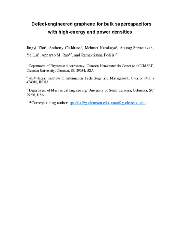 (PDF) Defect-Engineered Graphene for High-Energy- and High-Power ...
