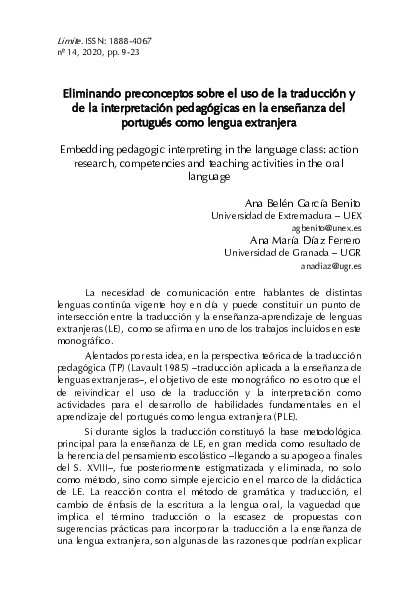 (PDF) Eliminando preconceptos sobre el uso de la traducción y de la ...