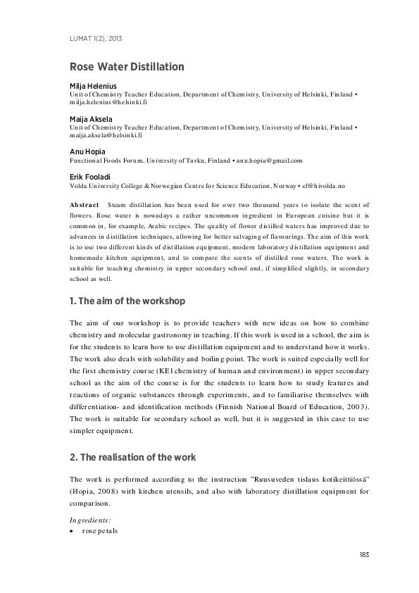 (PDF) Rose water distillation