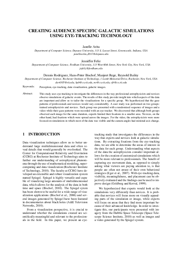 (PDF) Creating Audience Specific Galactic Simulations Using Eye-Tracking Technology