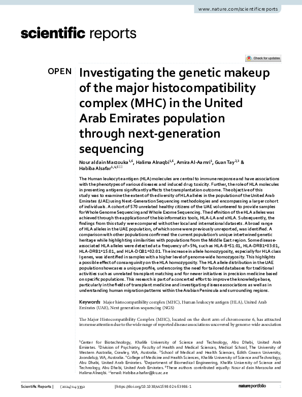 (PDF) Investigating the genetic makeup of the major histocompatibility ...