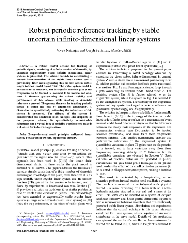 (PDF) Robust periodic reference tracking by stable uncertain infinite ...