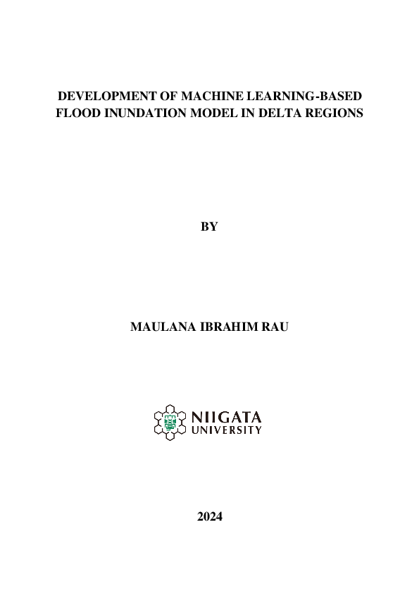 (PDF) Development of Machine Learning-Based Flood Inundation Model in ...