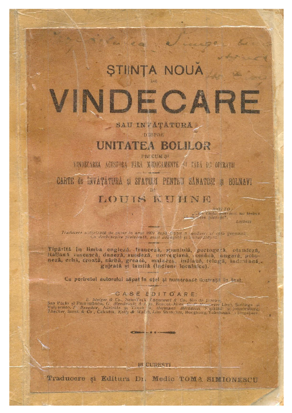 (PDF) Louis Kuhne - Noua stiinta de vindecare