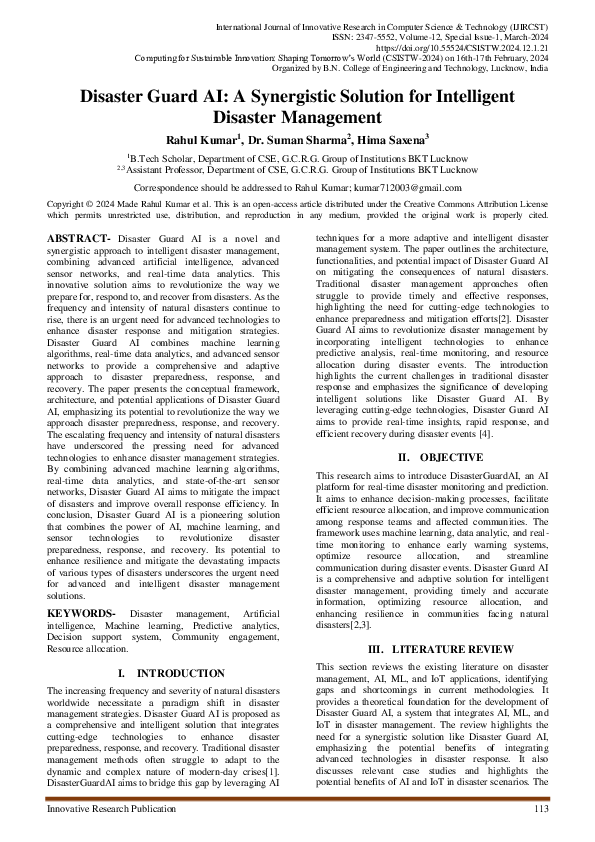 (PDF) Disaster Guard Ai: A Synergistic Solution for Intelligent ...