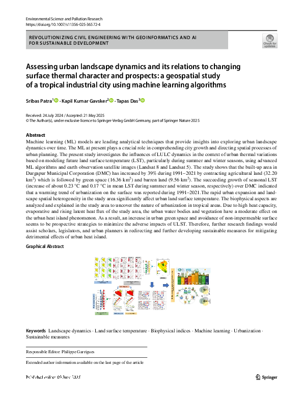 (PDF) Assessing urban landscape dynamics and its relations to changing surface thermal character ...