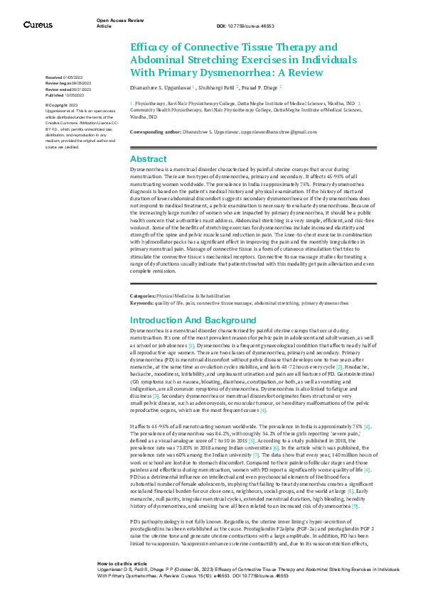 (PDF) Efficacy of Connective Tissue Therapy and Abdominal Stretching ...