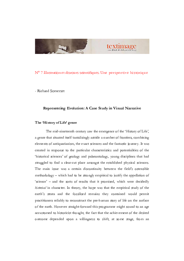 (PDF) Representing Evolution: A Case Study in Visual Narrative
