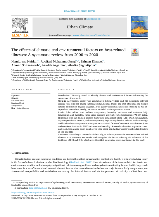 (PDF) The effects of climatic and environmental factors on heat-related ...