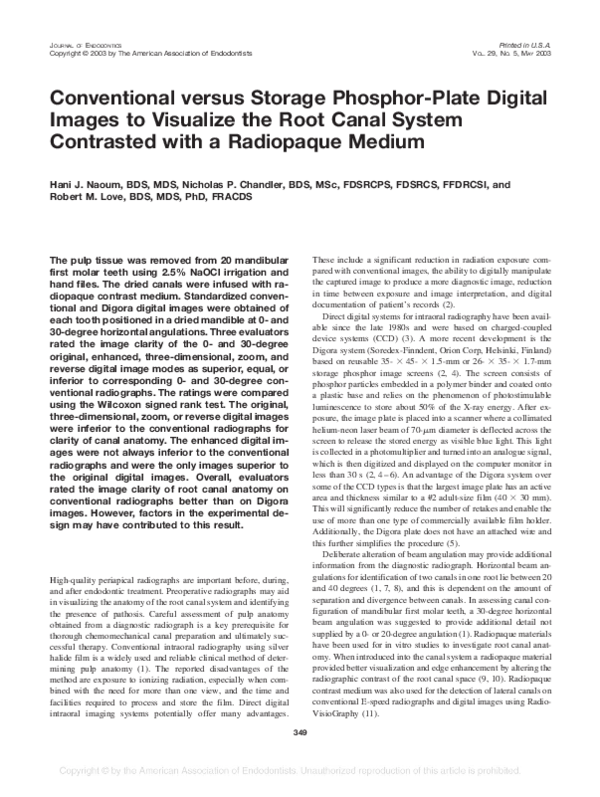 (PDF) Conventional versus Storage Phosphor-Plate Digital Images to ...
