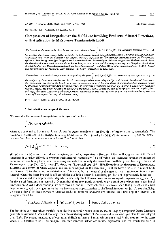 (PDF) Computation of Integrals over the Half‐Line Involving Products of ...