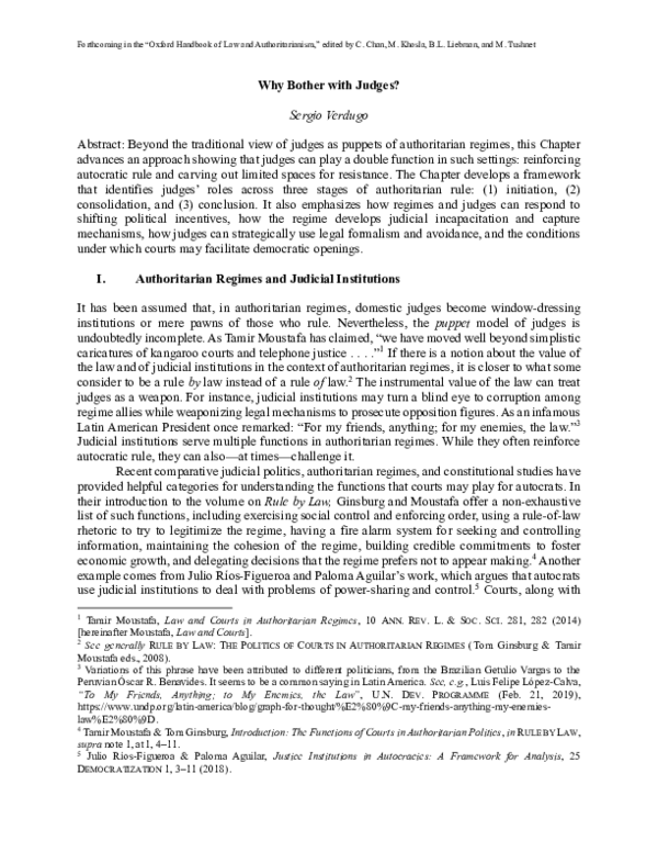 (PDF) Why bother with judges?