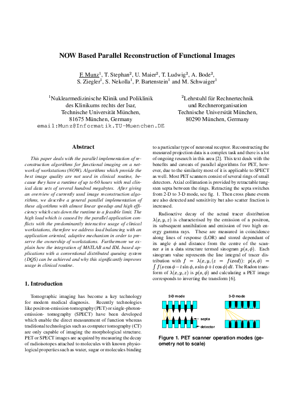 (PDF) NOW based parallel reconstruction of functional images