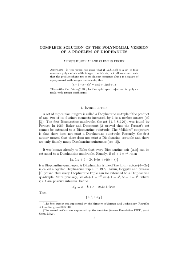 (PDF) Complete solution of the polynomial version of a problem of ...