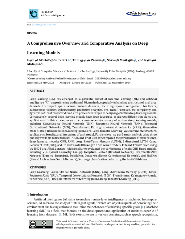 (PDF) A Comprehensive Overview and Comparative Analysis on Deep ...