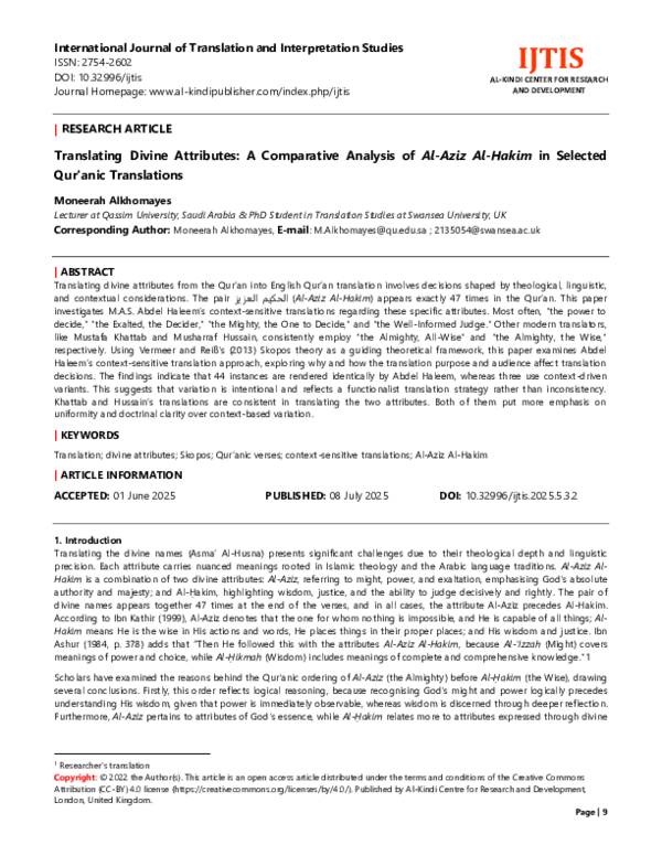 (PDF) International Journal of Translation and Interpretation Studies
