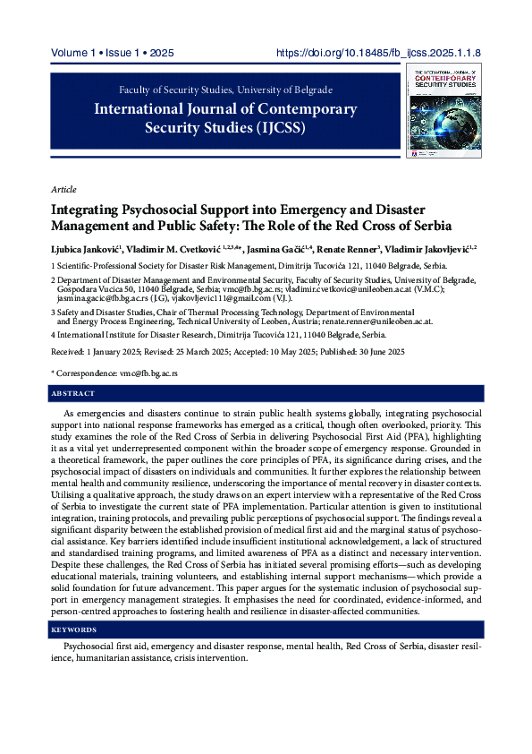 (PDF) Integrating Psychosocial Support into Emergency and Disaster Management and Public Safety ...