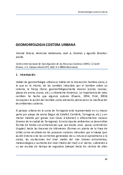 (PDF) Geomorfología costera urbana