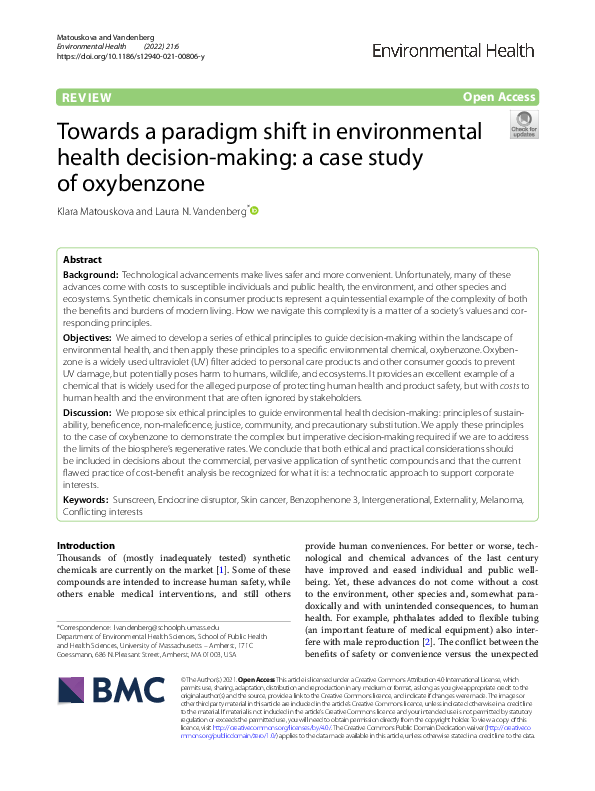 (PDF) Towards a paradigm shift in environmental health decision-making ...