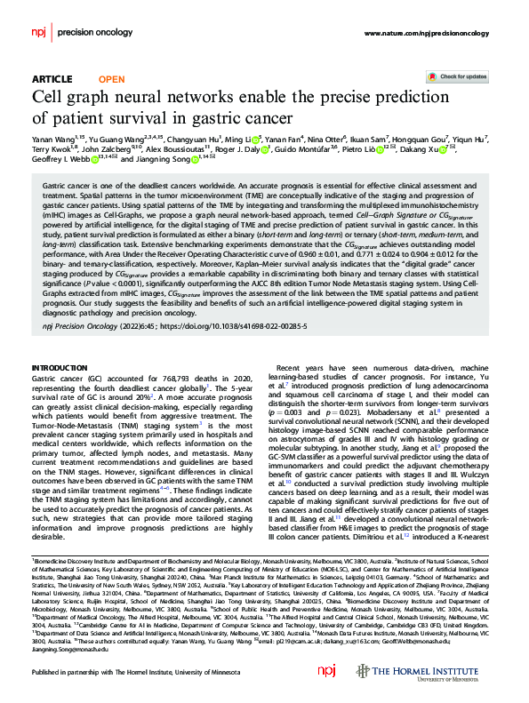 (PDF) Cell graph neural networks enable the precise prediction of ...