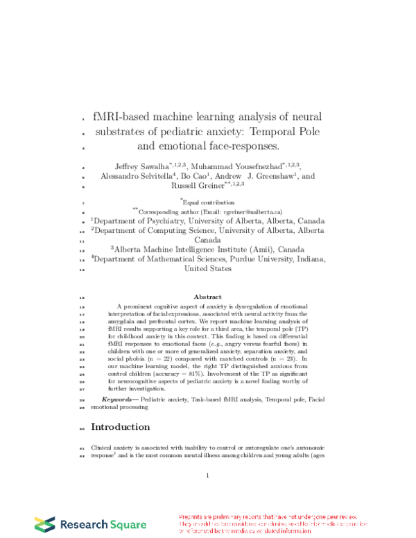 (PDF) fMRI-Based Machine Learning Analysis of Neural Substrates of ...