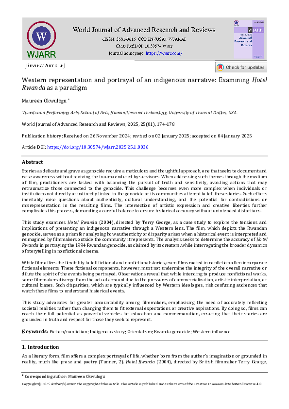 (PDF) Western representation and portrayal of an indigenous narrative ...