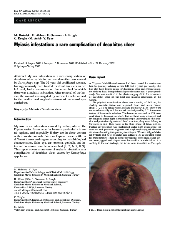 (PDF) Myiasis infestation: a rare complication of decubitus ulcer