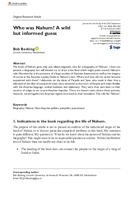 (PDF) Who was Nahum? A wild but informed guess