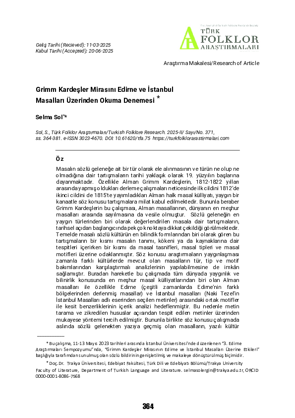 (PDF) An Attempt to Read the Legacy of the Brothers Grimm through ...