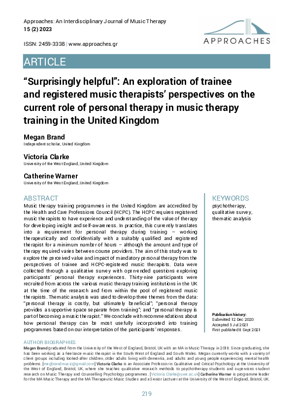 (PDF) “Surprisingly helpful”: An exploration of trainee and registered ...