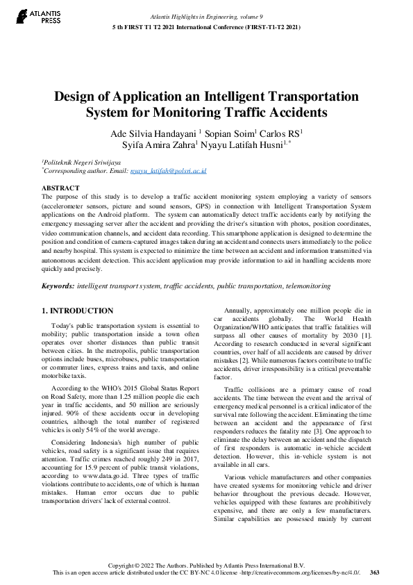 (PDF) Design of Application an Intelligent Transportation System for ...