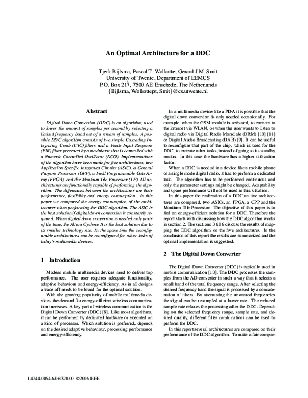 (PDF) An optimal architecture for a DDC