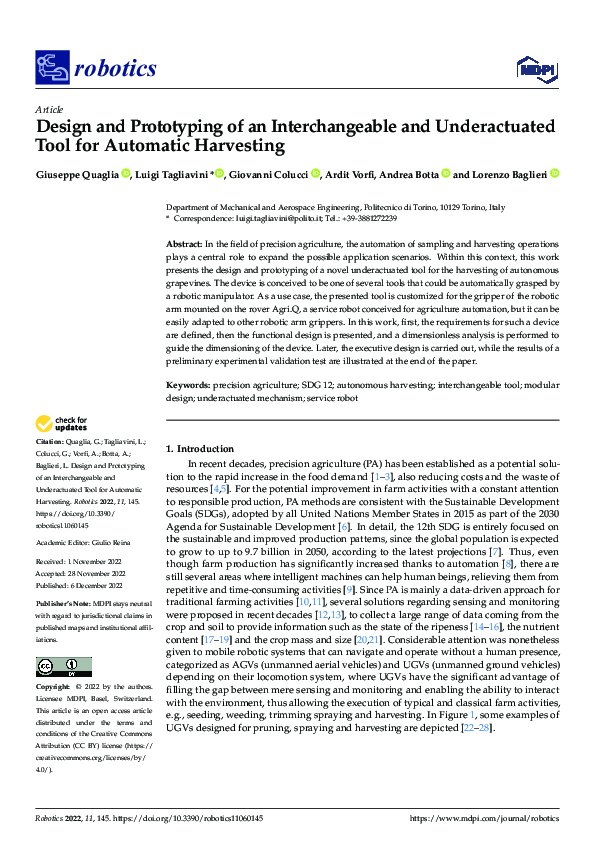 (PDF) Design and Prototyping of an Interchangeable and Underactuated ...