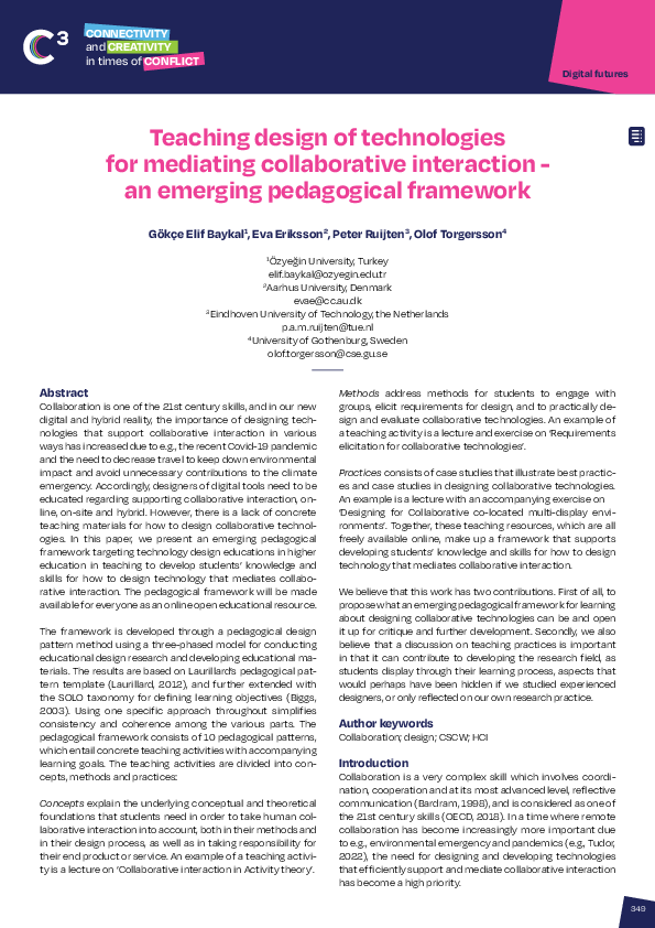 (PDF) Teaching design of technologies for mediating collaborative ...