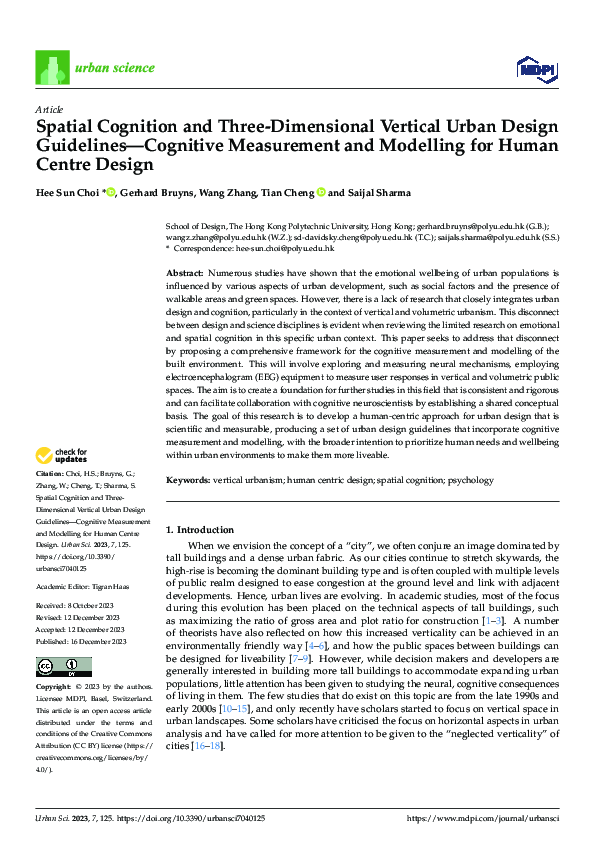 (PDF) Spatial Cognition and Three-Dimensional Vertical Urban Design ...