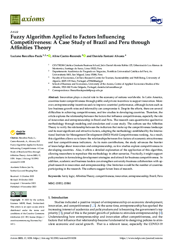 (PDF) Fuzzy Algorithm Applied to Factors Influencing Competitiveness: A ...