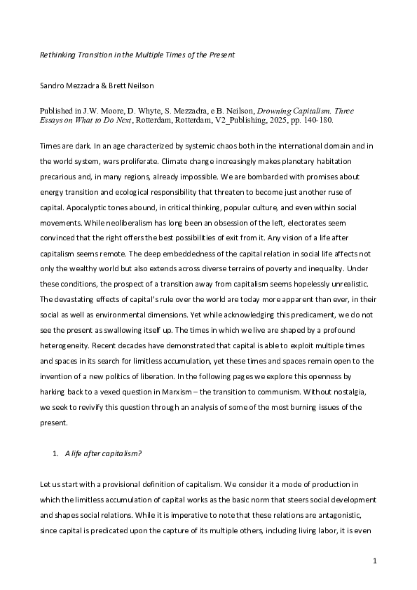 (PDF) Rethinking Transition in the Multiple Times of the Present