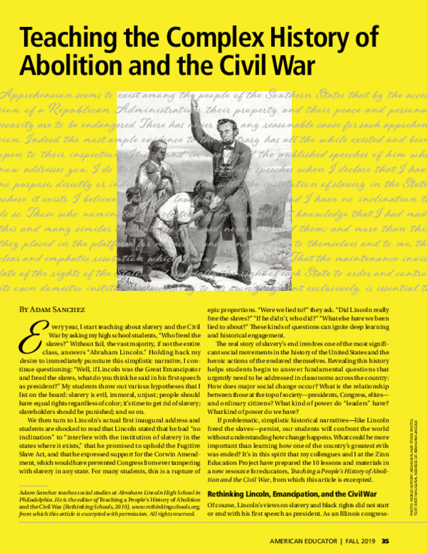 (PDF) Teaching the Complex History of Abolition and the Civil War