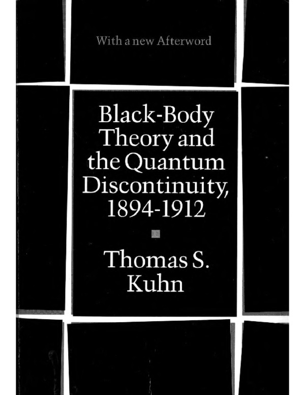 (PDF) Black Body Theory and the Quantum Discontinuity
