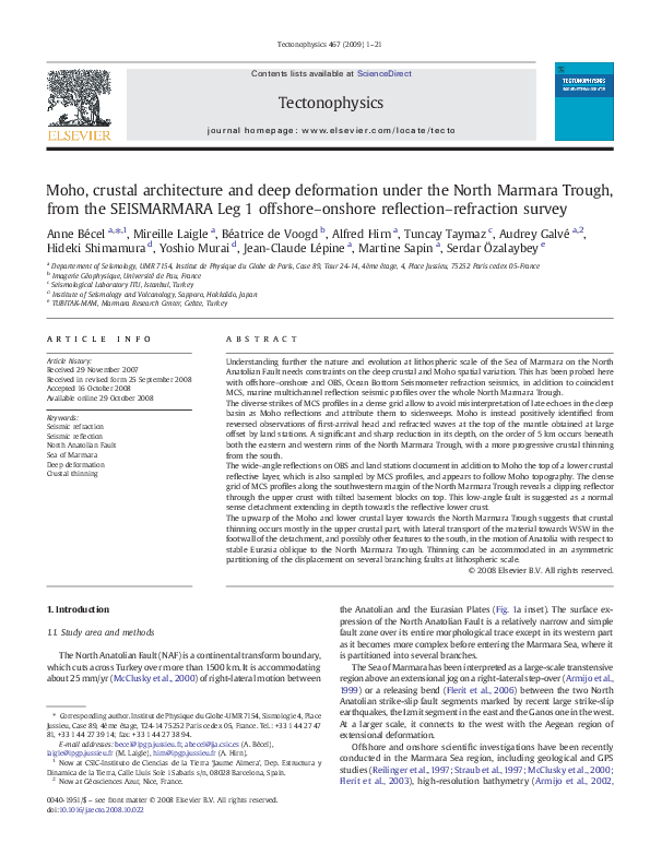 (PDF) Moho, crustal architecture and deep deformation under the North ...