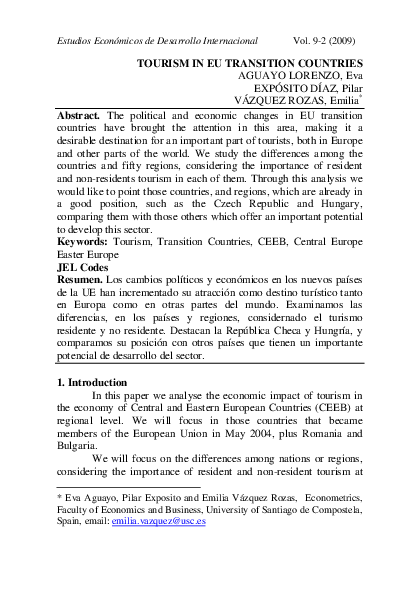(PDF) Tourism in EU Transition Countries