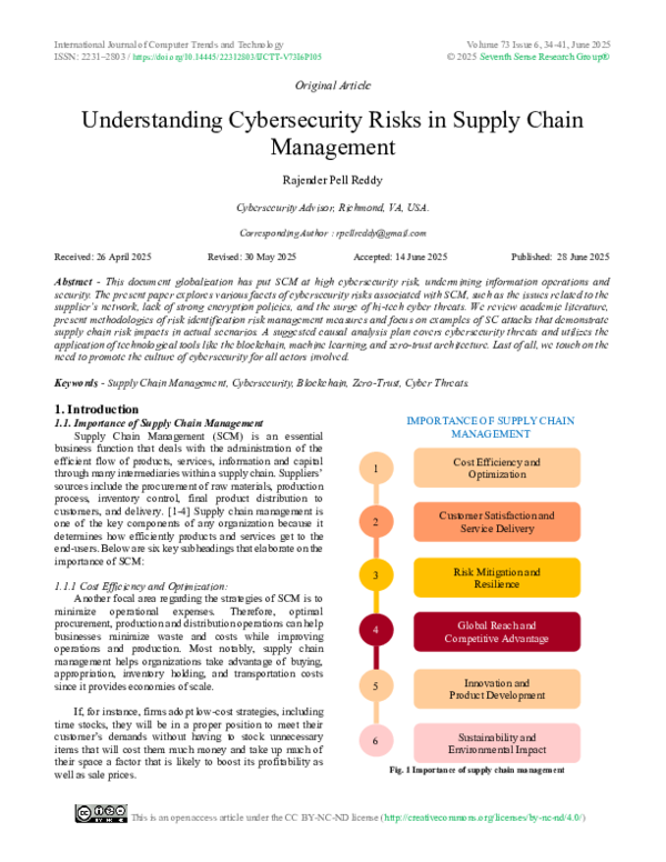 (PDF) Understanding Cybersecurity Risks in Supply Chain Management