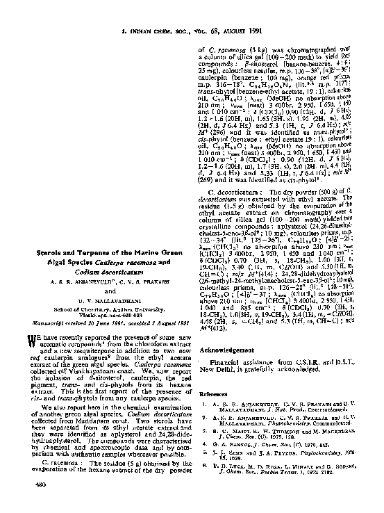 (PDF) Sterols and Terpenes of the Marine Green Algal Species Caulerpa ...