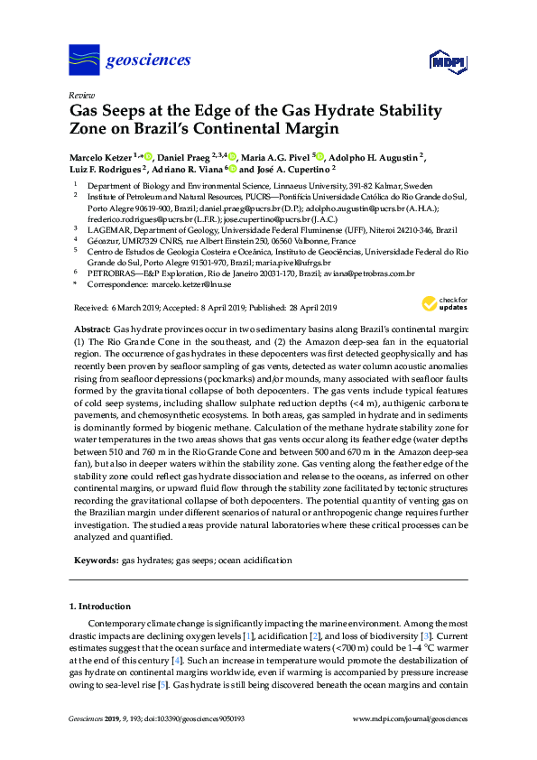 (PDF) Gas Seeps at the Edge of the Gas Hydrate Stability Zone on Brazil ...