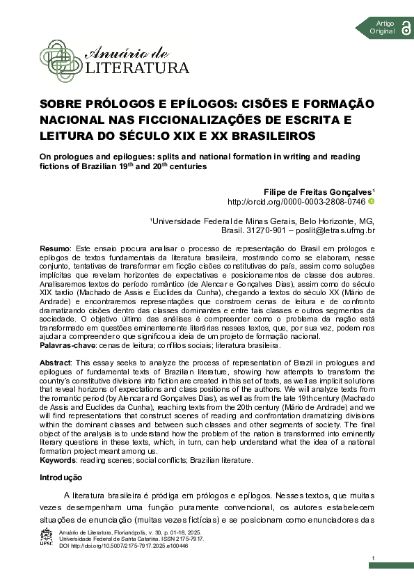 (PDF) Sobre prólogos e epílogos: cisões e formação nacional nas ...