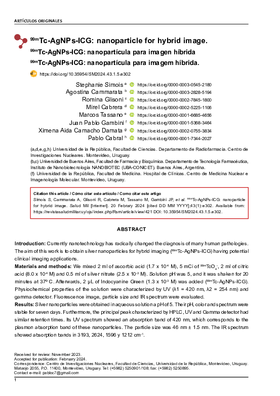 (PDF) 99m Tc-AgNPs-ICG: nanoparticle for hybrid image.