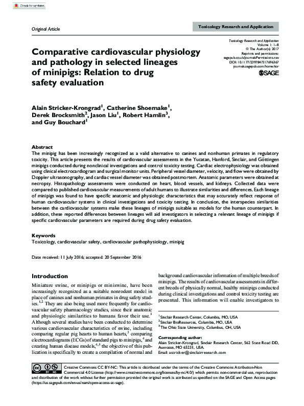 (PDF) Comparative cardiovascular physiology and pathology in selected ...