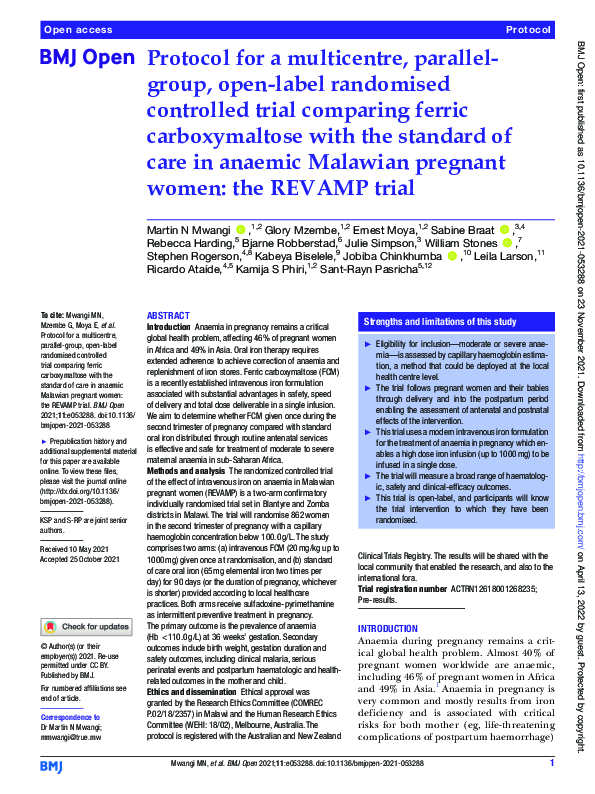 (PDF) Protocol for a multicentre, parallel-group, open-label randomised ...