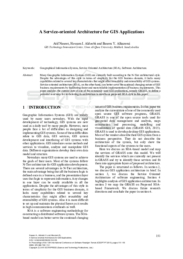 (PDF) A Service-oriented Architecture for GIS Applications